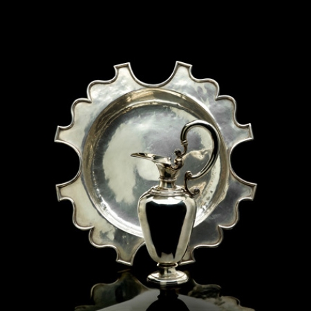 Silver hand washing set (ewer and basin), Portugal, possibly Lisbon ...